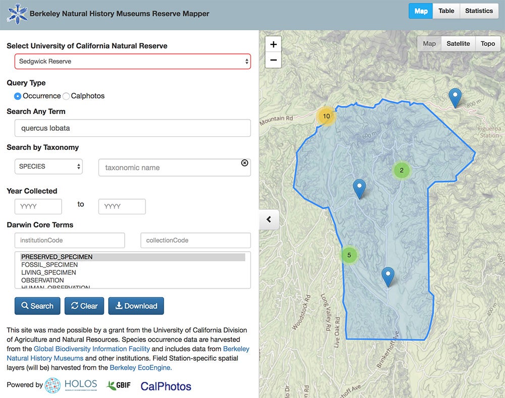Online tool maps reserve species records | UCR Natural Reserves